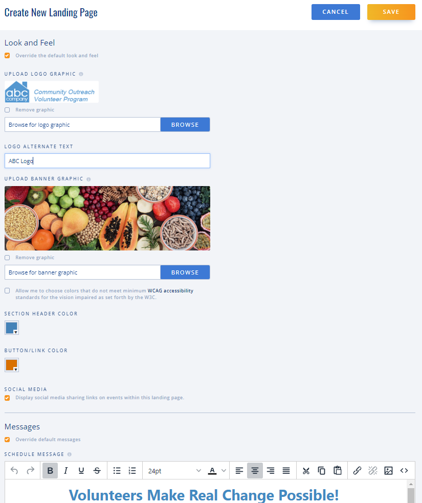 Create Volunteer Opportunity Landing Pages with VolunteerHub