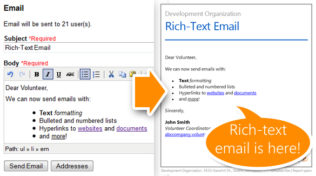 Build Beautiful Email Campaigns with VolunteerHub's Rich Text Editor